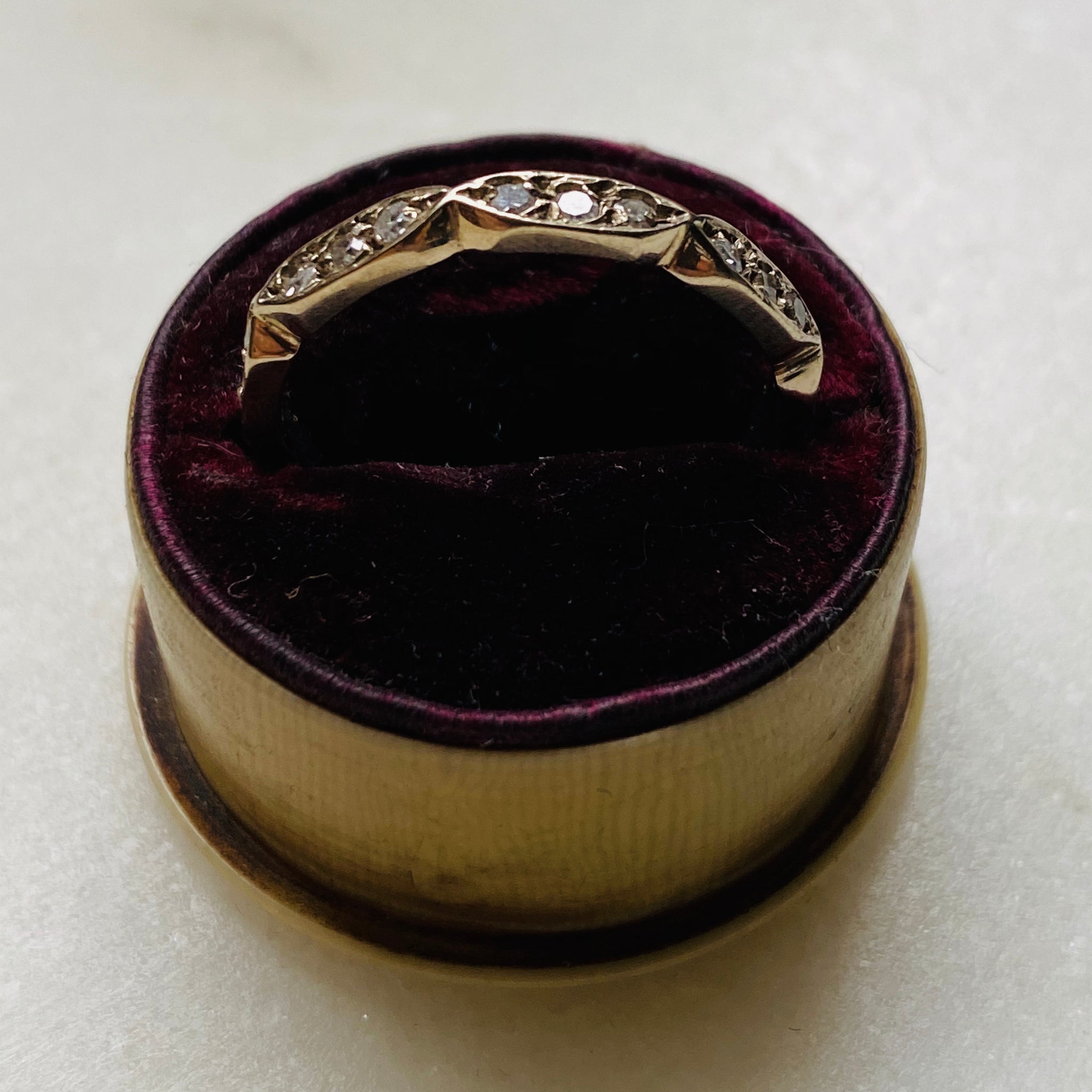 Art Deco Diamond Eternity 14k White Recycled Gold Band Ring, Lupita – Thea Grant